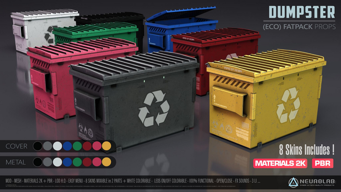 Second Life Marketplace - DUMPSTER (FATPACK ECO) +PBR [NeurolaB Inc ...